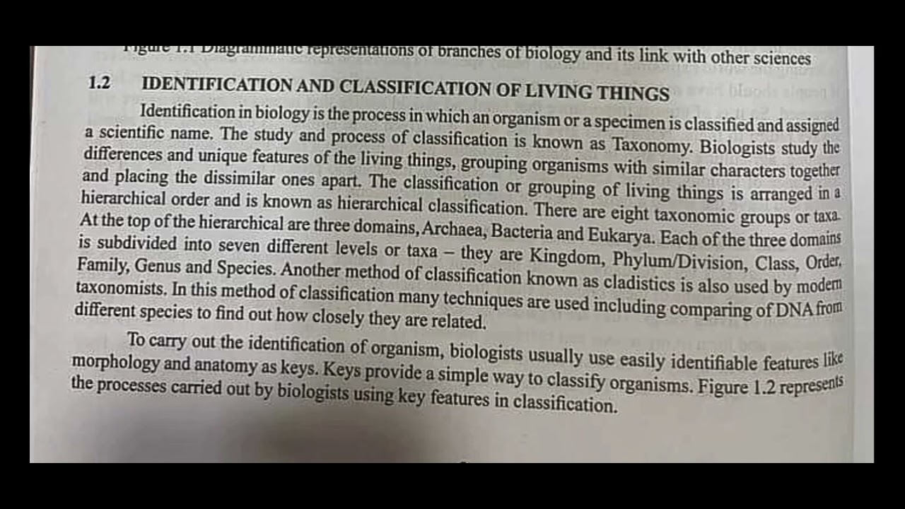 Grade 11 Biology, Chapter 1, 1.2 Identification and Classification of ...