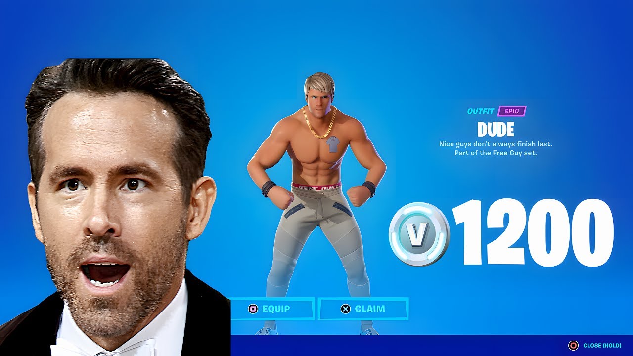 Fortnite Season 2: New "DUDE" Skin: Ryan Reynolds New Skin! [4K60FPS ...