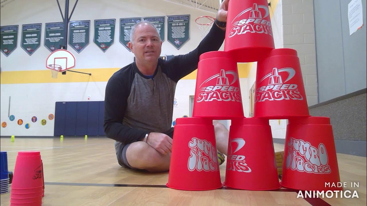Cup Stacking Games for PE - YouTube