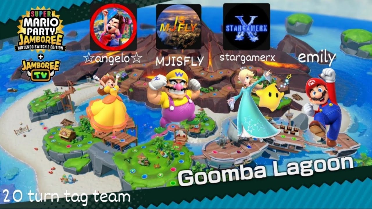 super mario party jamboree tv (goomba lagoon 20 turn tag team) - YouTube