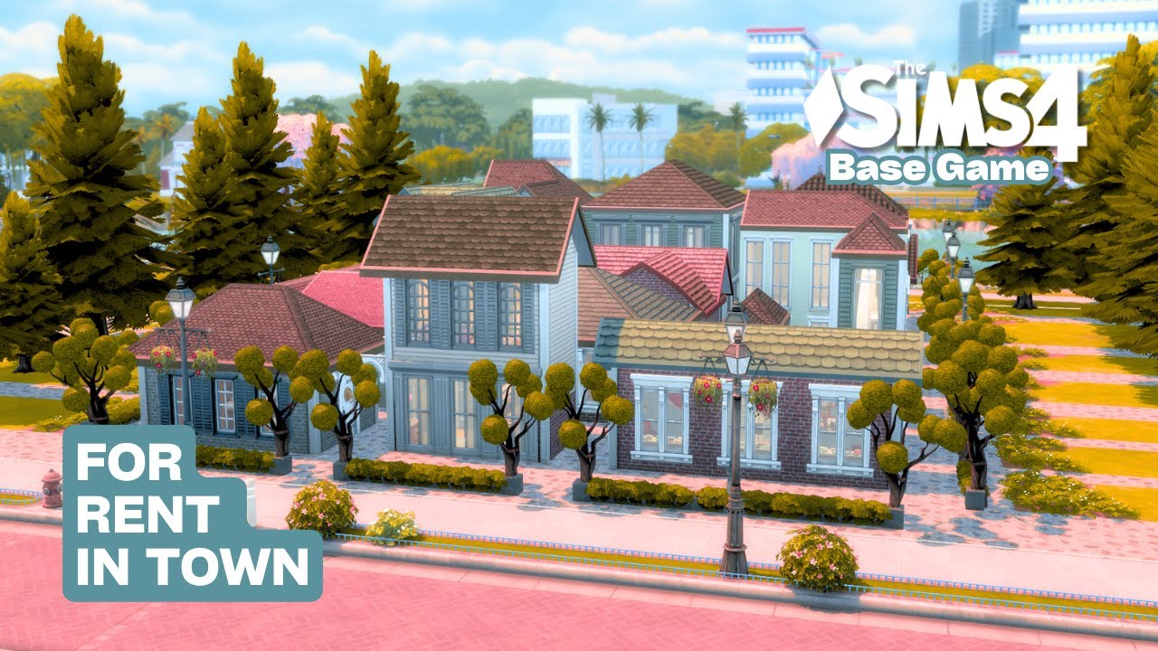 Town for rent | Apartments | Base Game Build || The Sims 4 - YouTube