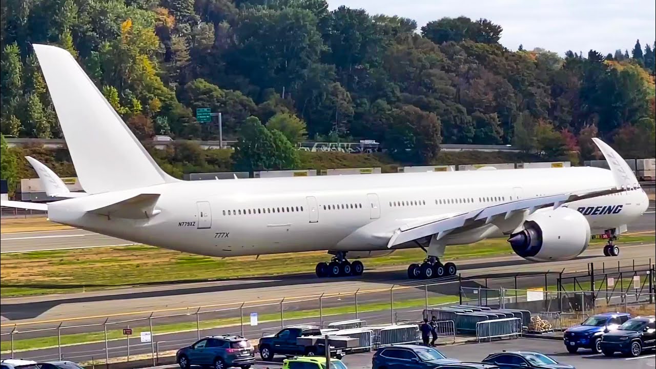 Boeing 777X WH004 | Smooth & Powerful Departure from BFI - YouTube