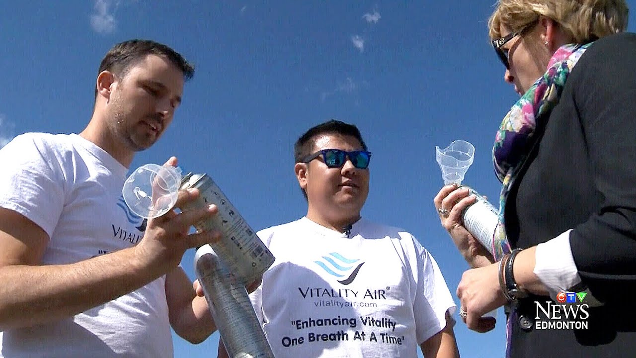 Breathe easy, Edmonton pair bottling and selling Banff air - YouTube