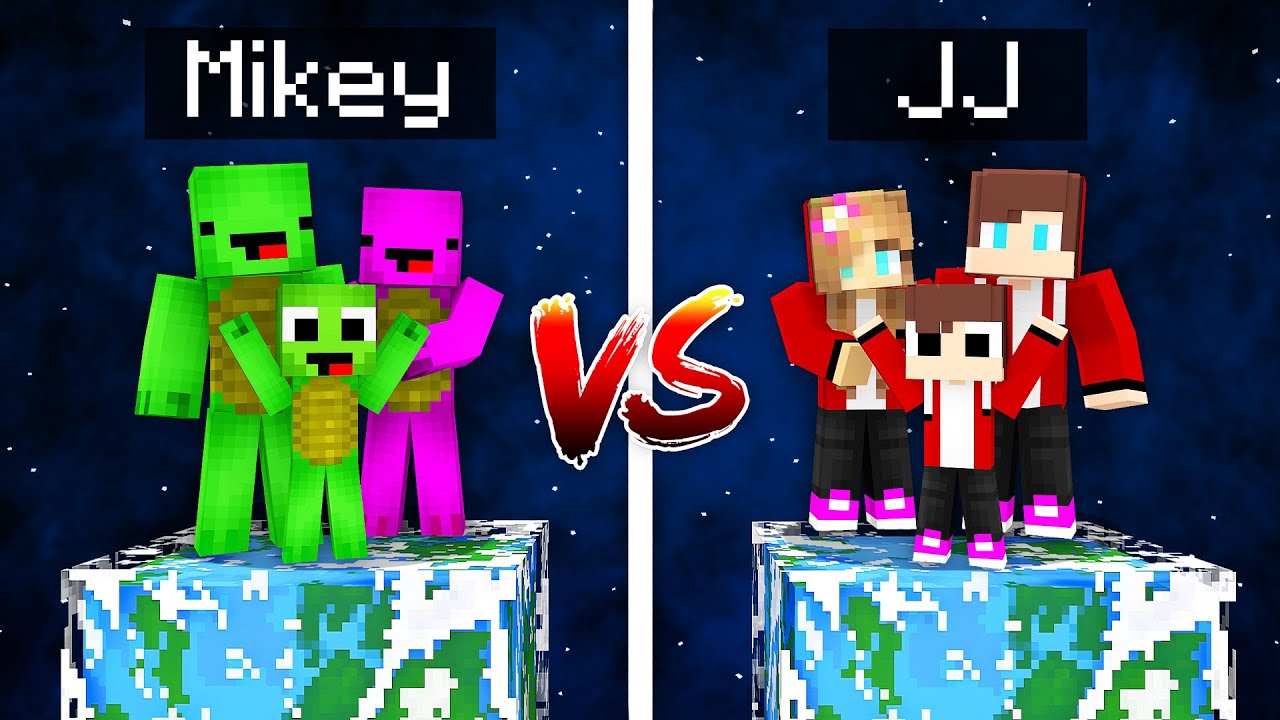 Maizen FAMILY Planet vs Mikey FAMILY Planet in Minecraft! - Parody ...