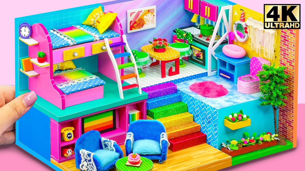 (Unprecedented) Build Simplest Blue House with 4 Rooms and Bunk Bed for ...