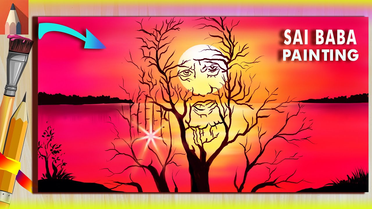 Sai baba painting | Saibaba Drawing🔥 | How to draw saibaba | Sai baba ...