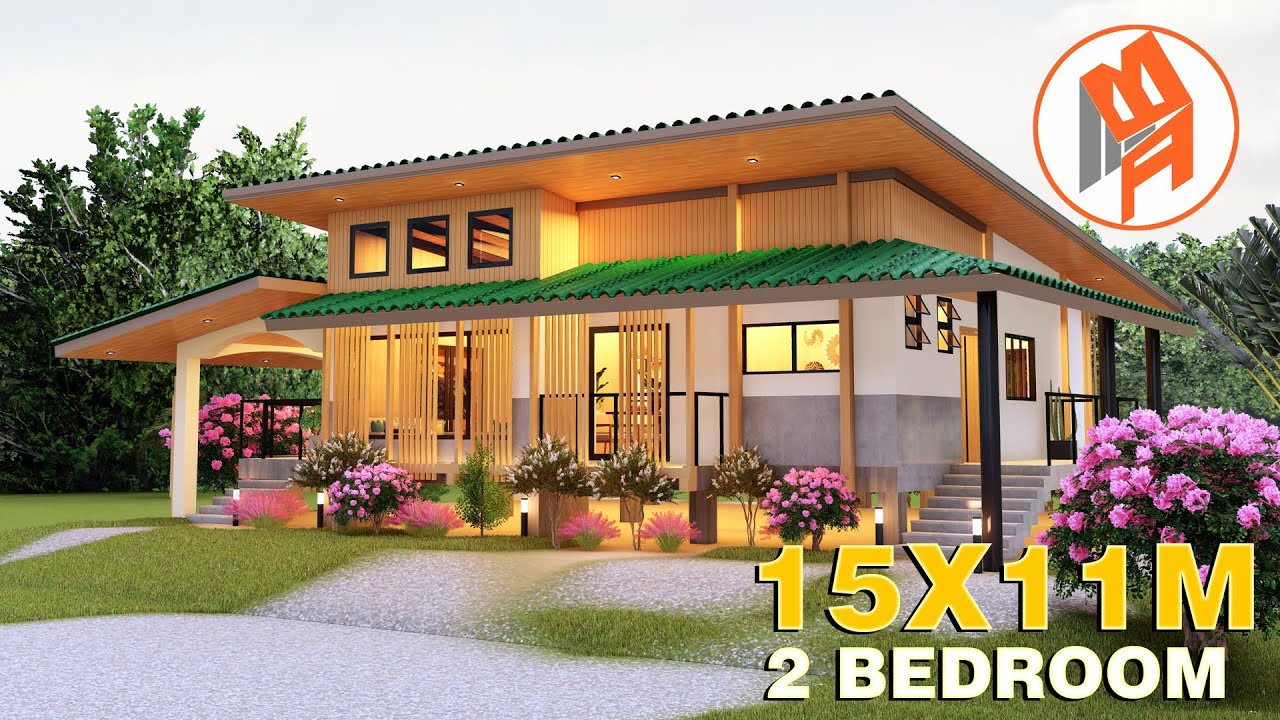 Simple and Elegant Modern Farm House Design 2 Bedroom House - YouTube