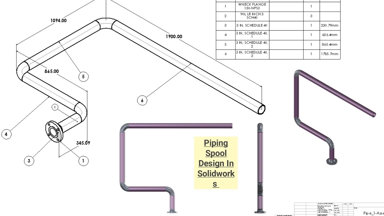 Pipe Routing In Solidworks | Spool Design Solidworks | Fitting Design ...