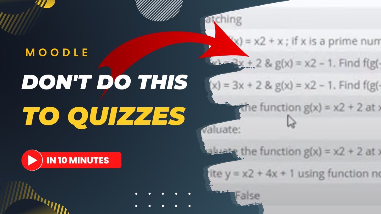 Moodle Quizzes: The best cloze quiz questions for Moodle - YouTube