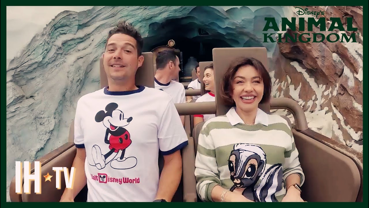 Sarah Hyland & Wells Adams Ride Expedition Everest at Disney’s Animal ...