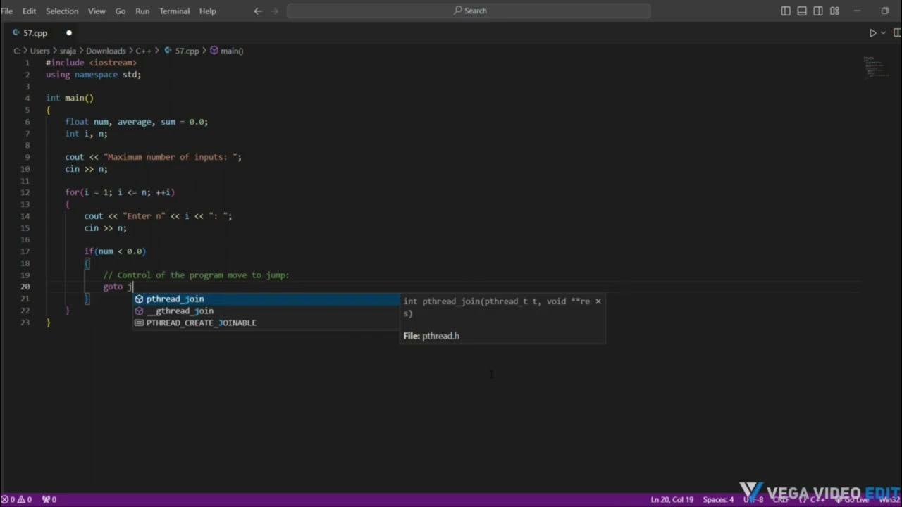 C++ (Programming Language) Project 57: 'Goto Statement' Created by Trishanth Kumar - YouTube