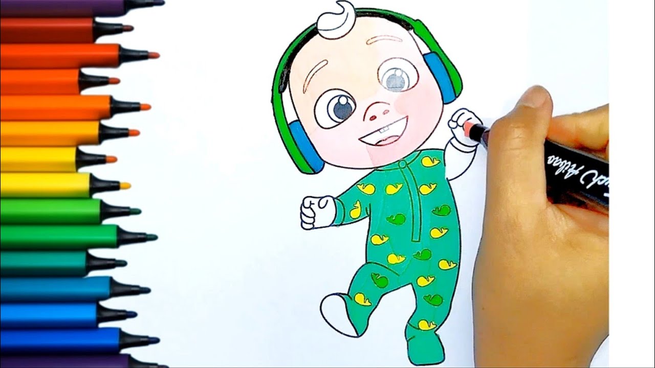 How to coloring a cute cocomelon baby|How to draw cocomelon baby ...