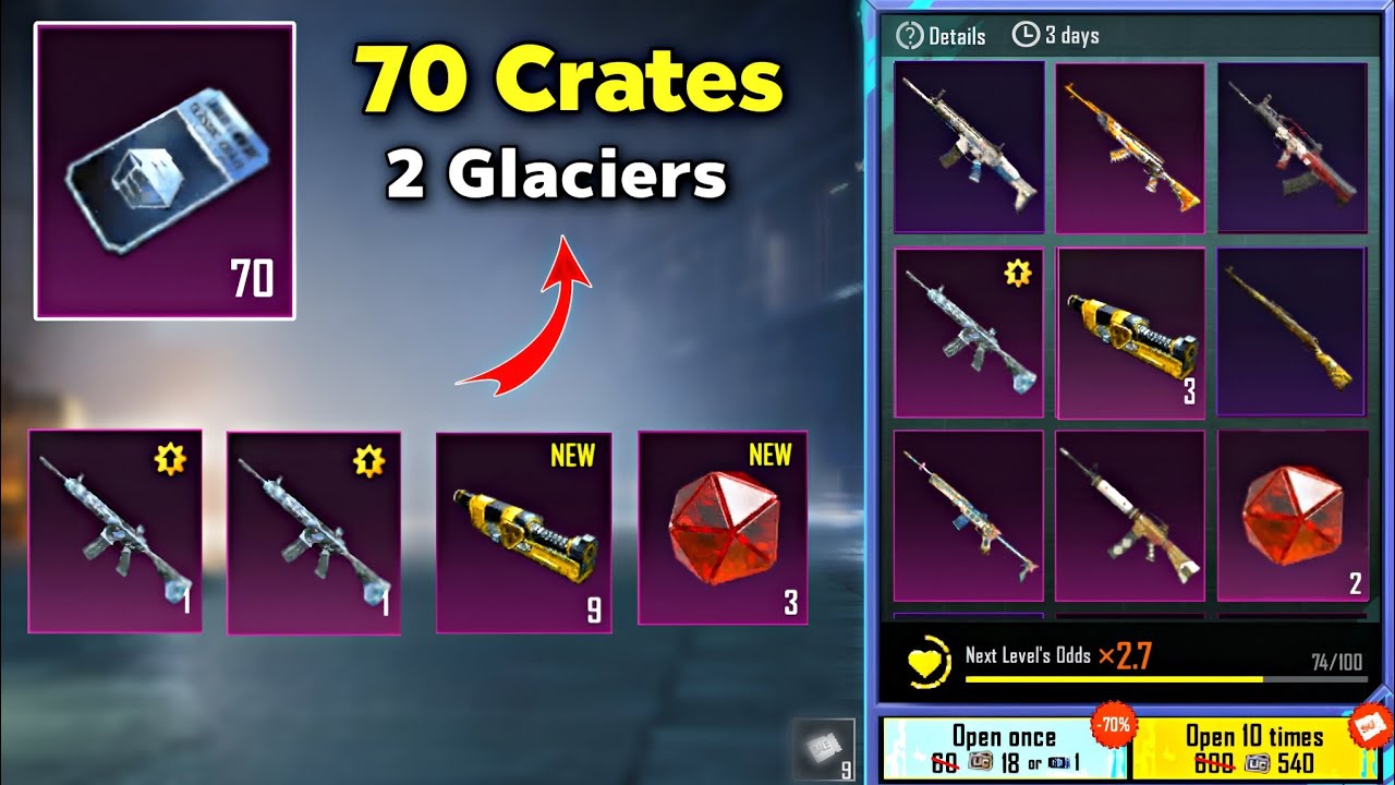 70 Classic Crates | 2 M416 Glacier | Unbelievable 😱 - YouTube