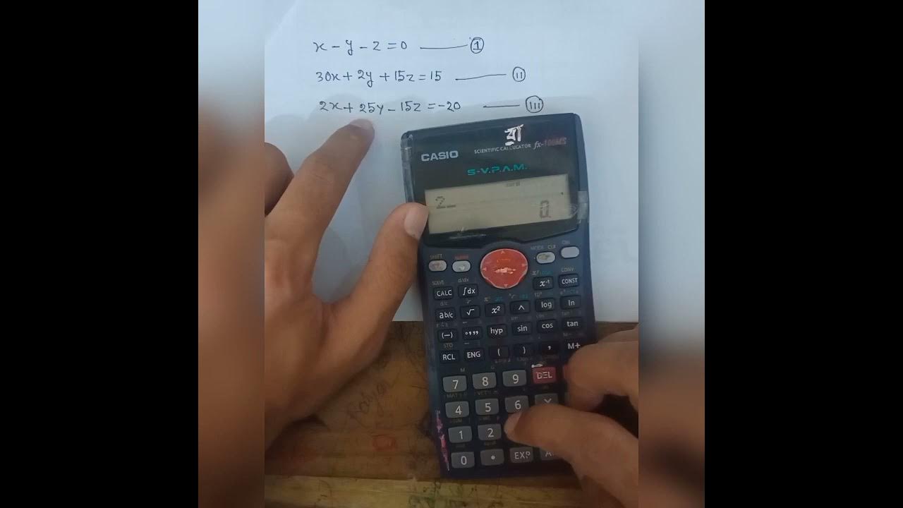 How to solve 3 variables equation in Casio Scientific Calculator? Calculator Hacks - YouTube