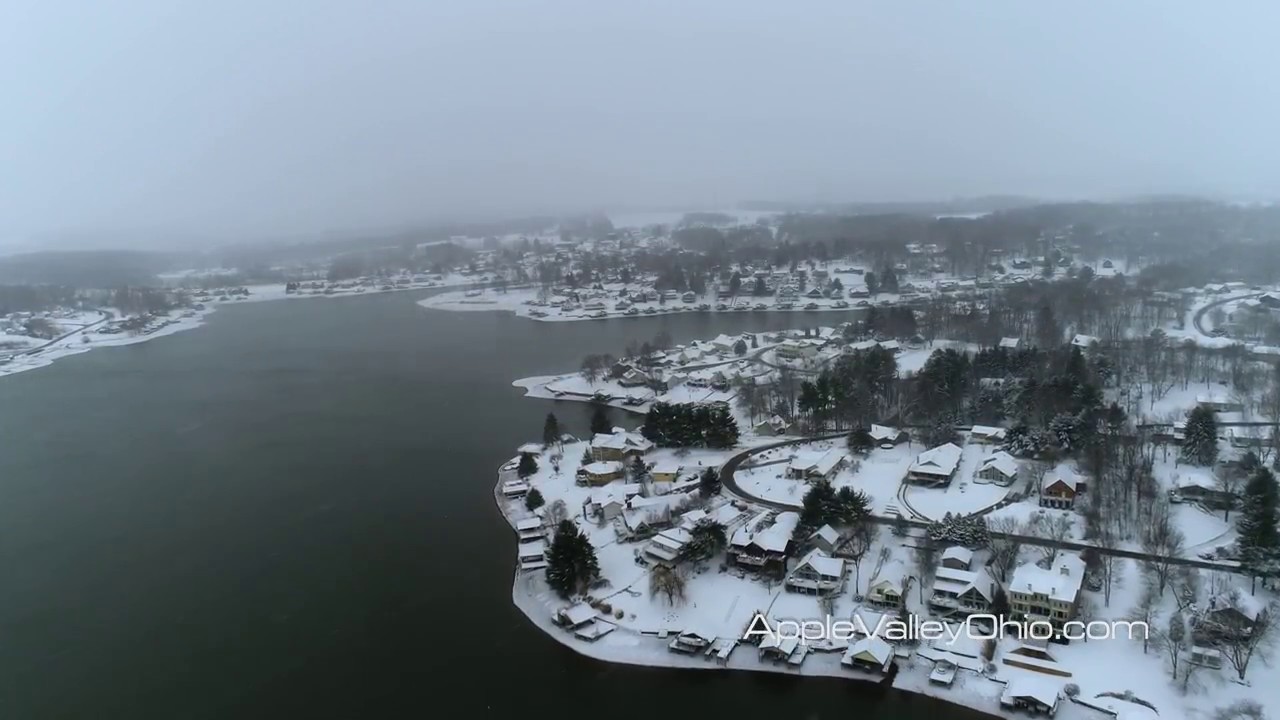 Apple Valley Lake Winter Season with Snow Drone Video - YouTube