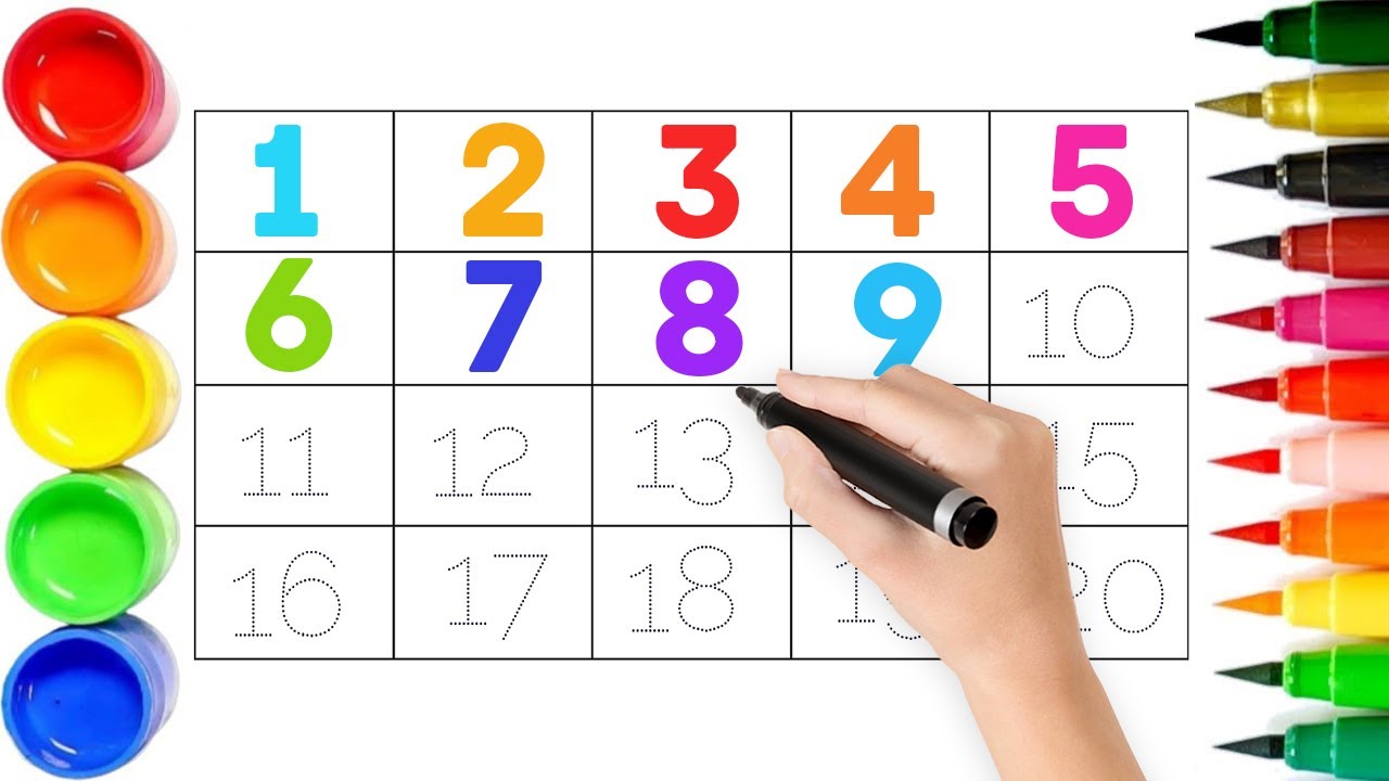 Number song 1-20 for children, Counting 1 to 100, 1234, 123 numbers ...