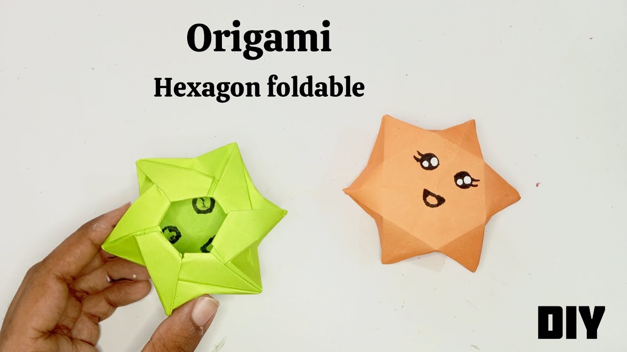 How to make 3D hexagon foldable origami. DIY paper easy craft. - YouTube