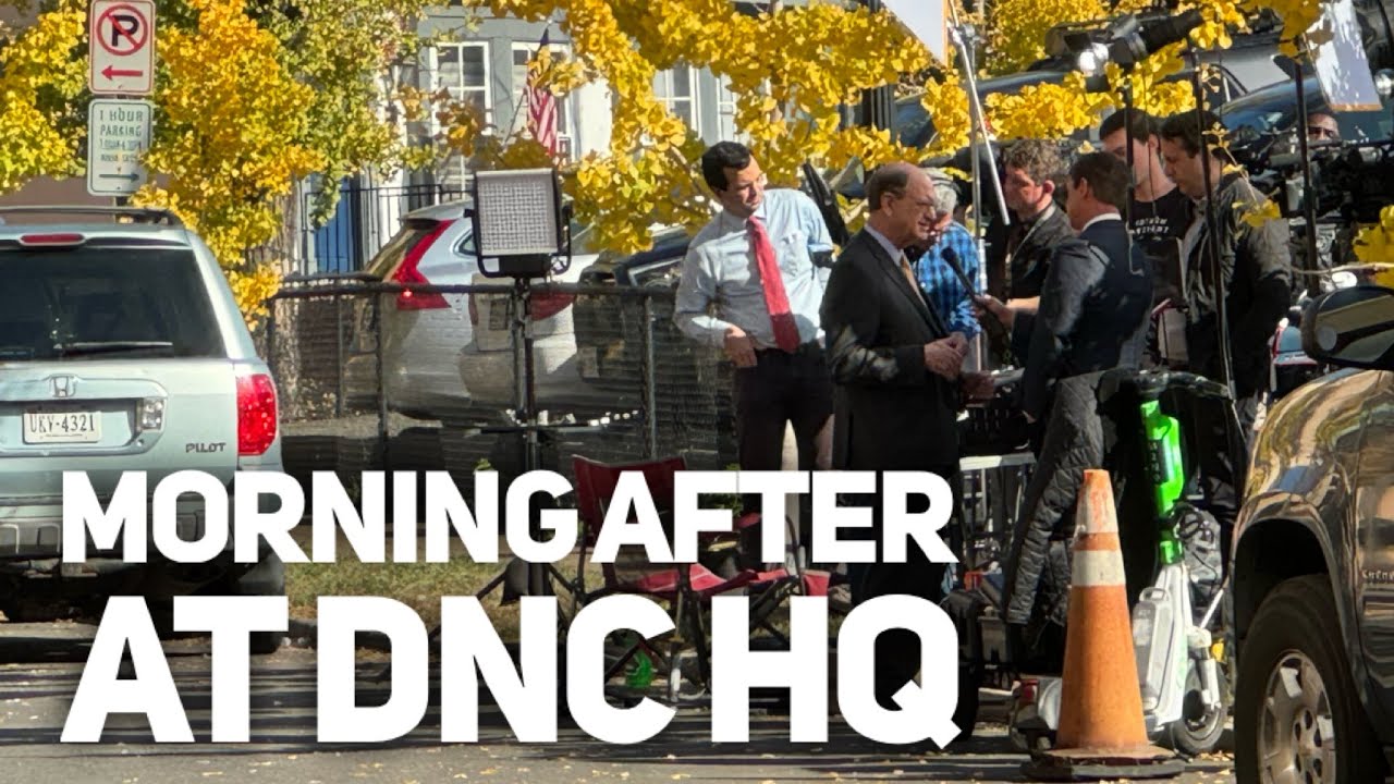 The morning after at the DNC following the violent protest last night ...