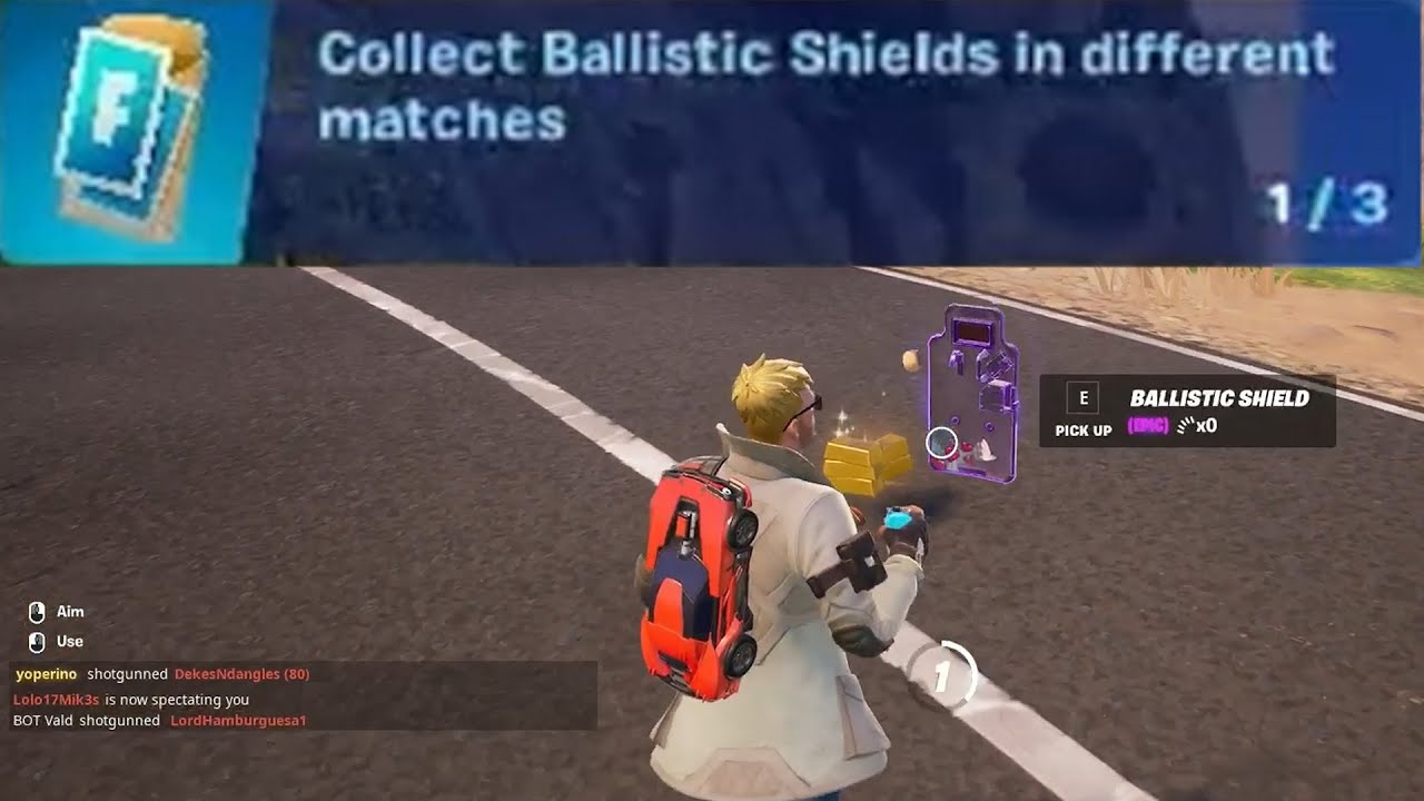 Collect Ballistic Shield in different matches Fortnite - YouTube