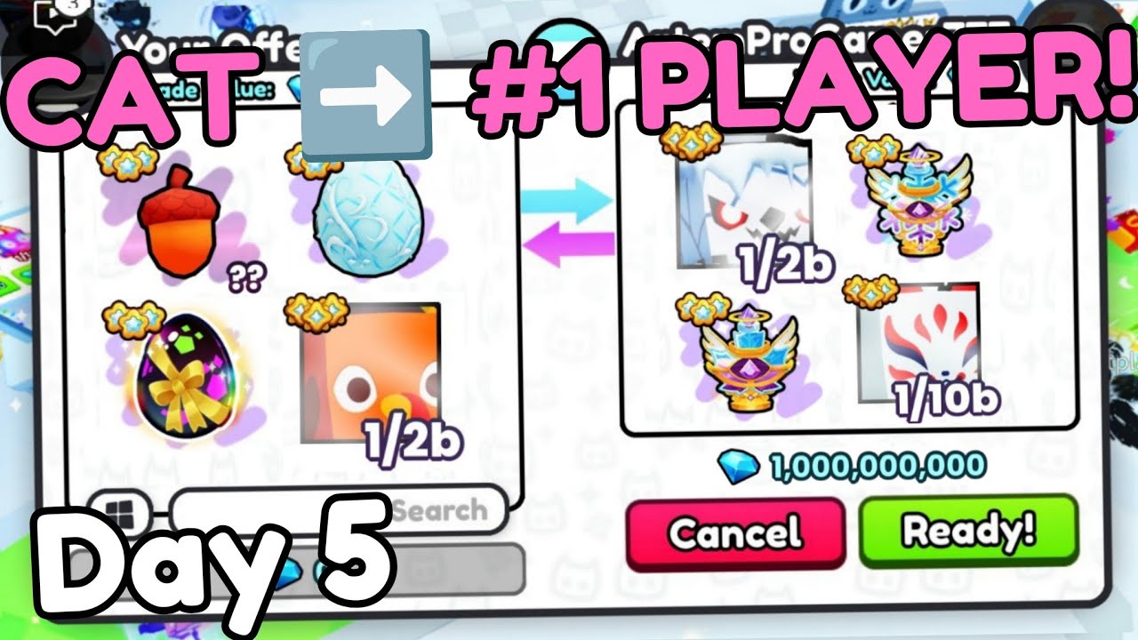 Cat To #1 Player Day 5! - Made 3B PROFIT + Hatched Low Serial Huge ...
