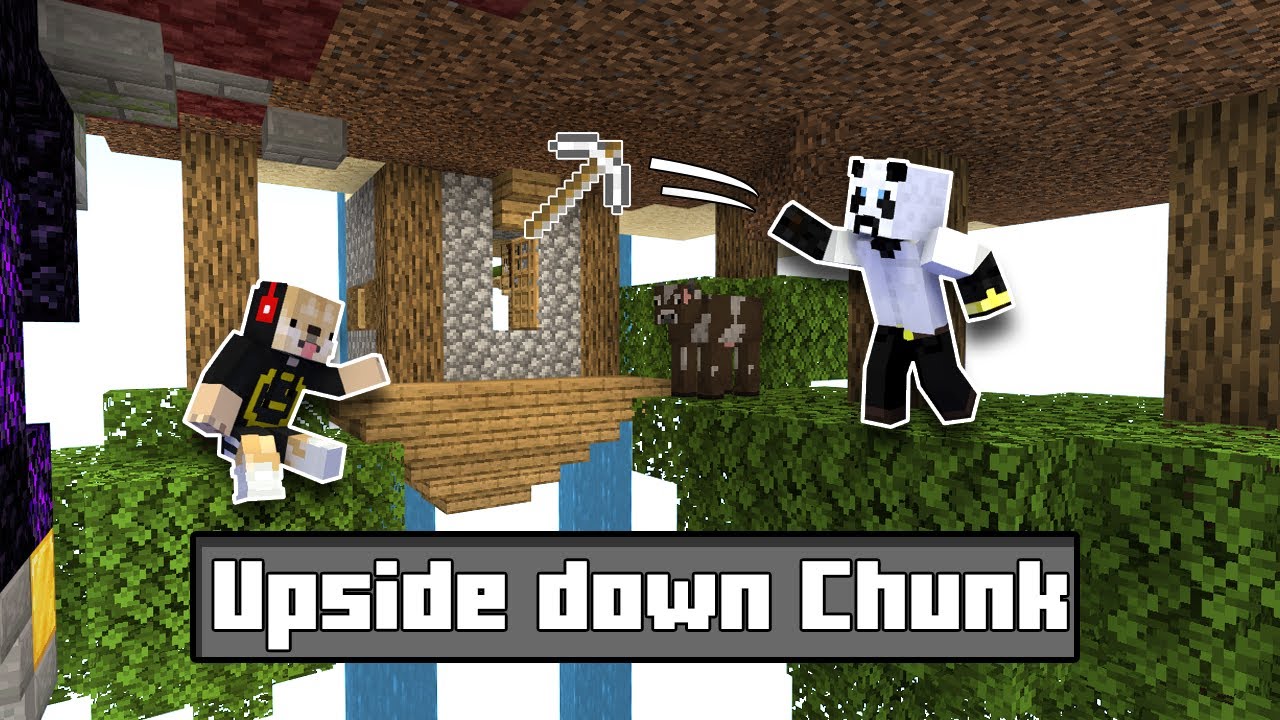 One Chunk but UPSIDE DOWN in Minecraft PE - YouTube