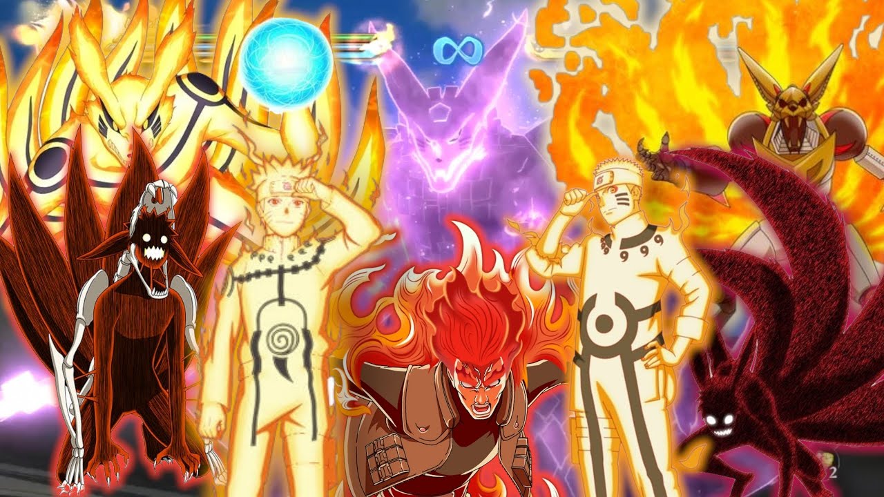 Epic Battle Mode Kurama | Guy Gerbang 8 | Naruto Ekor 4 & 6 | Kurama ...