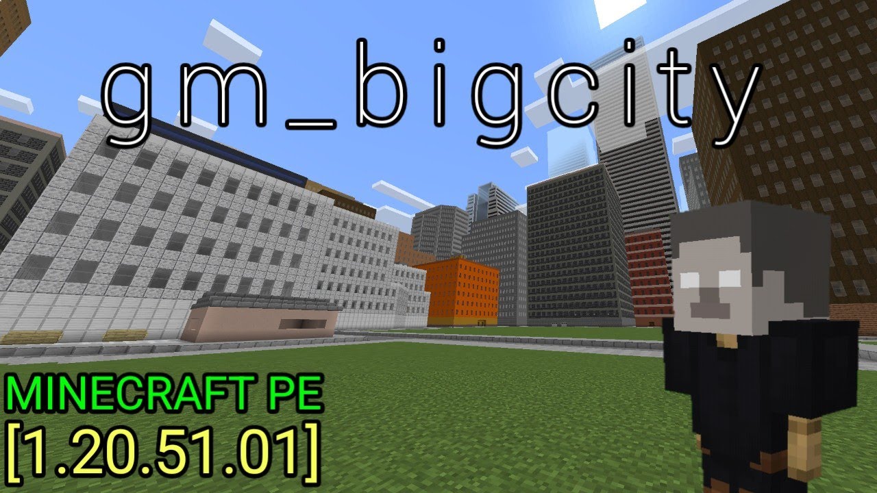 Map gm_bigcity Minecraft PE - YouTube