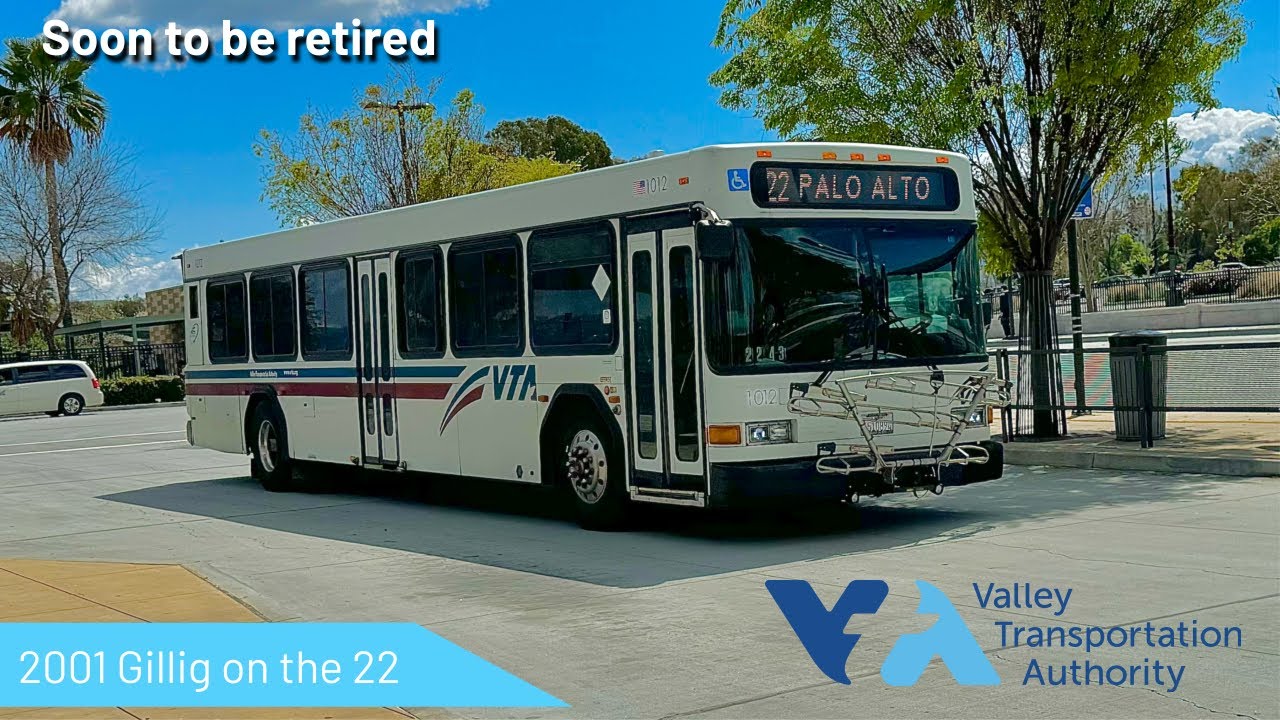 Santa Clara VTA 2001 Gillig Low Floor 40' #1012 on Route 22 to Palo ...