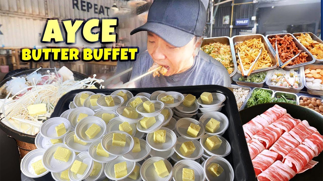 $7 All You Can Eat "BUTTER BUFFET" in Bangkok Thailand | 100 Foods to ...