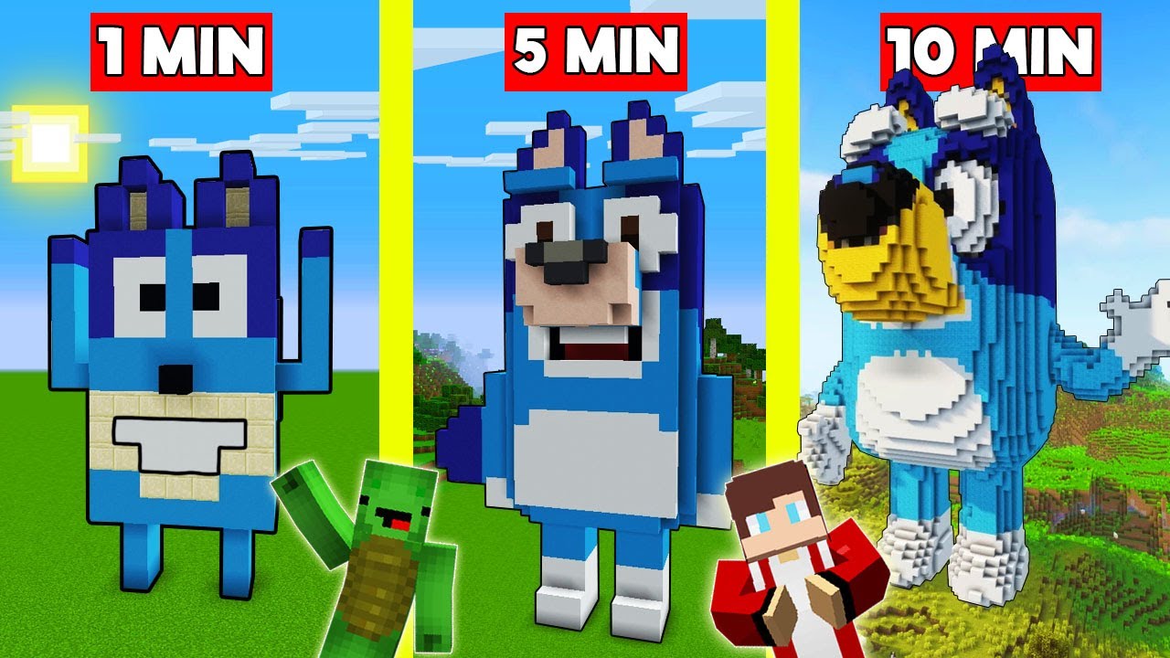 BLUEY BANDIT HEELER Build Battle In Minecraft - NOOB VS PRO CHALLENGE ...