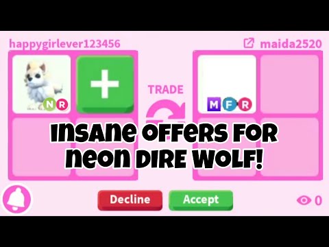 😱😛I Could've GOT RID OF *NEW* NEON DIRE WOLF For INSANE WIN In Adopt Me+ INSANE OFFERS FOR DIRE WOLF
