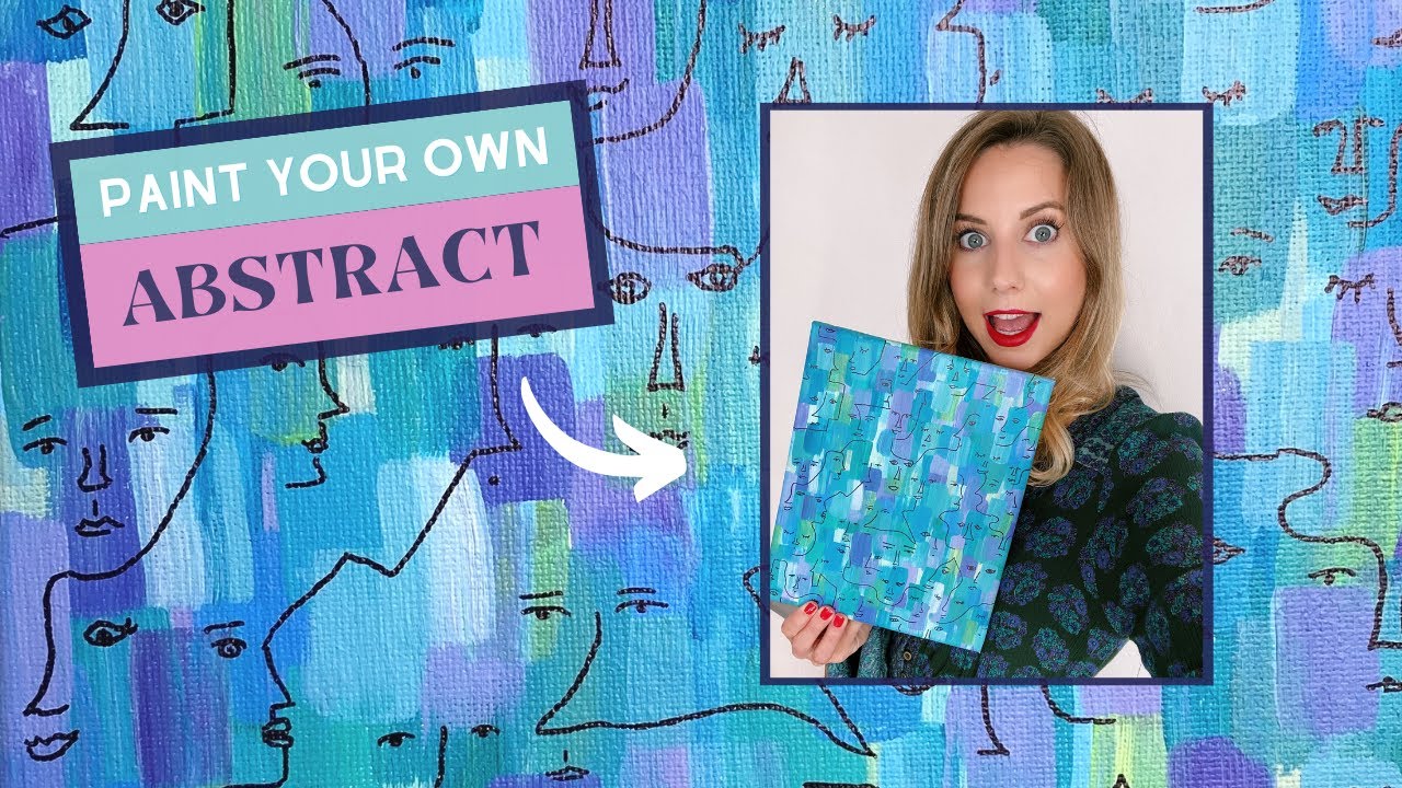 Simple Abstract Painting Tutorial | 15 Minutes | Sip and Paint - YouTube