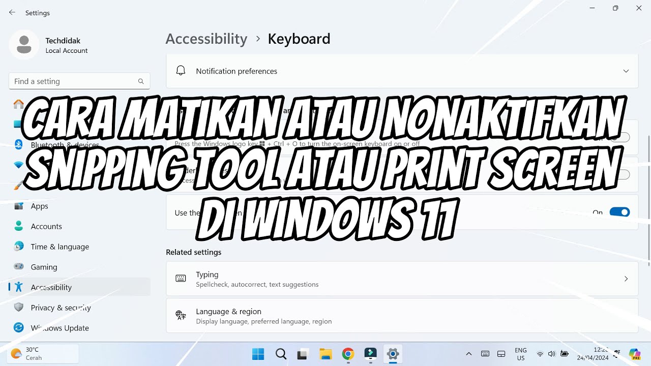 Cara Matikan atau Nonaktifkan Snipping Tool atau Print Screen di ...