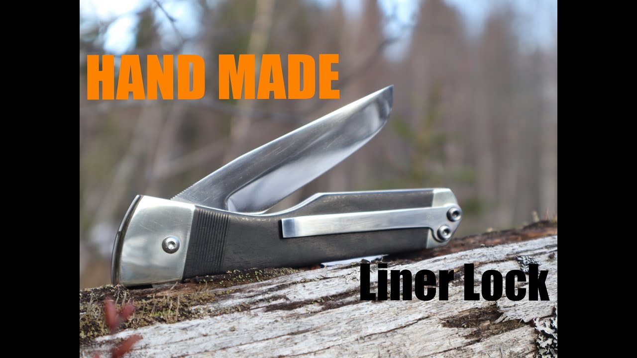 Knife making - Handmade big liner lock knife - YouTube