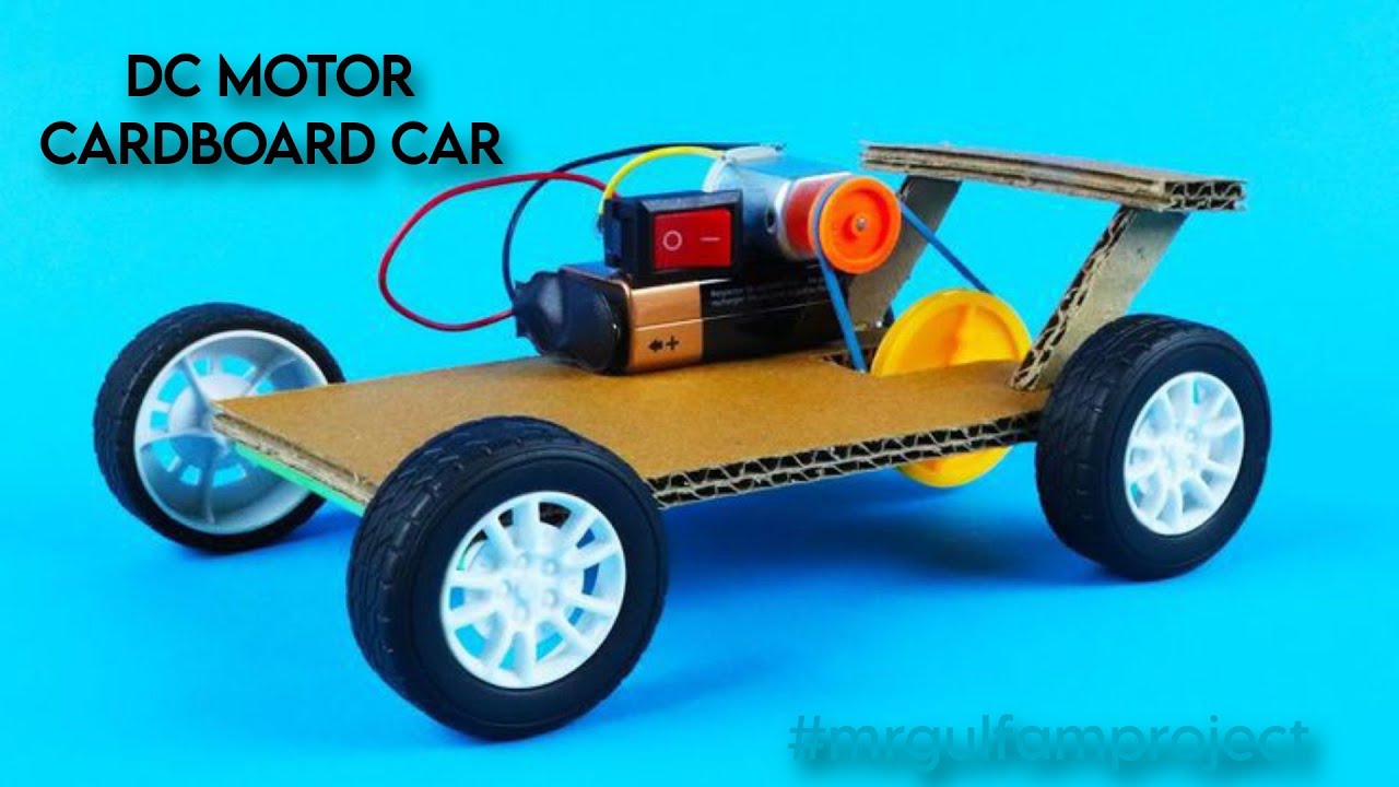 DC MOTOR CAR FROM CARDBOARD || how to make dc motor car from cardboard ...