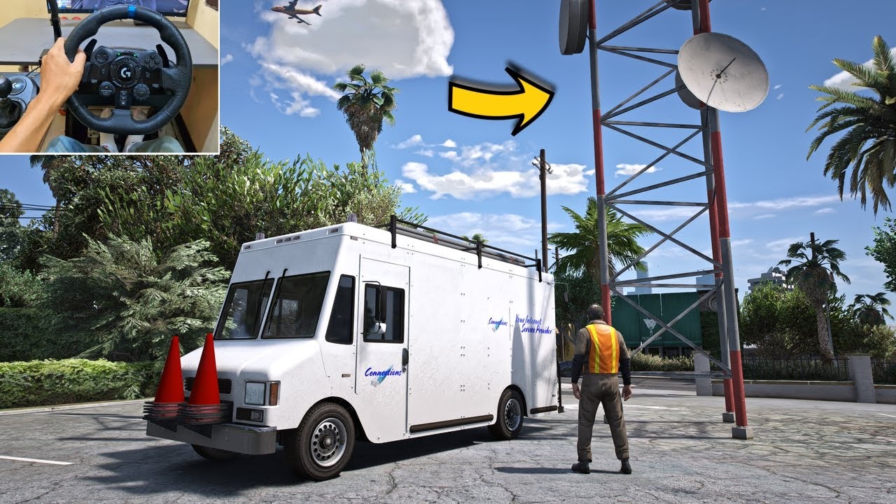 GTA 5 Lets Go To Work As Internet Technician in Los Santos - Steering ...