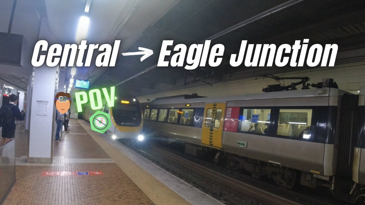 [POV] Brisbane Train ride from Central Station to Eagle Junction ...