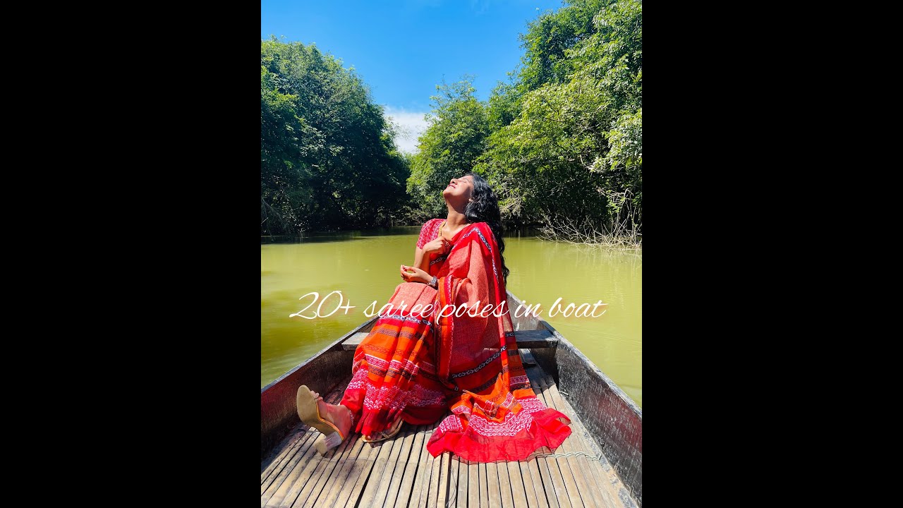 Some simple saree poses in boat | Simple style - YouTube
