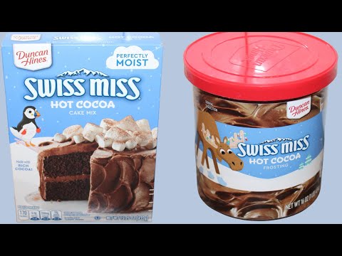 Duncan Hines Swiss Miss Hot Cocoa Cake Mix & Frosting Preparation & Review