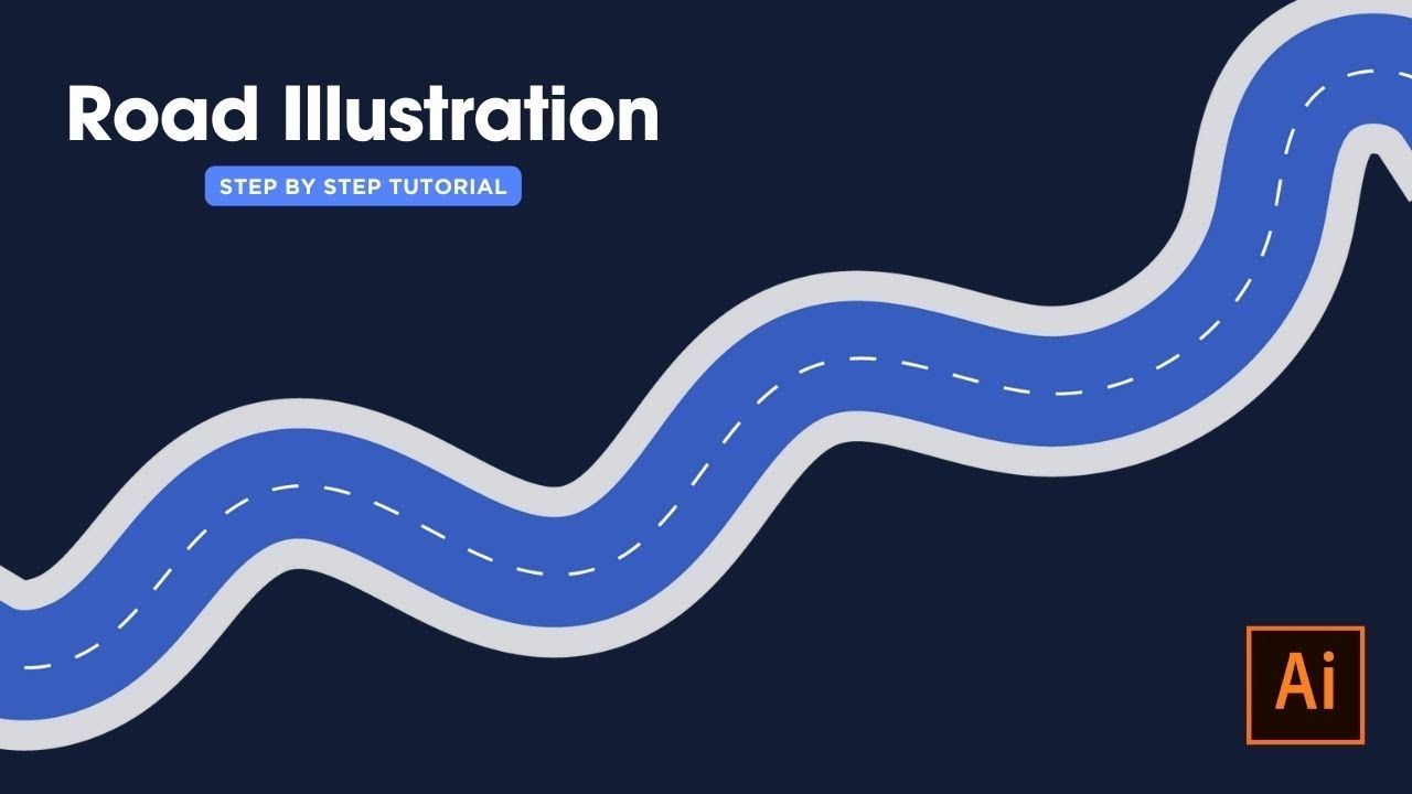 Flat Illustration - Road Illustration - Adobe Illustrator - YouTube