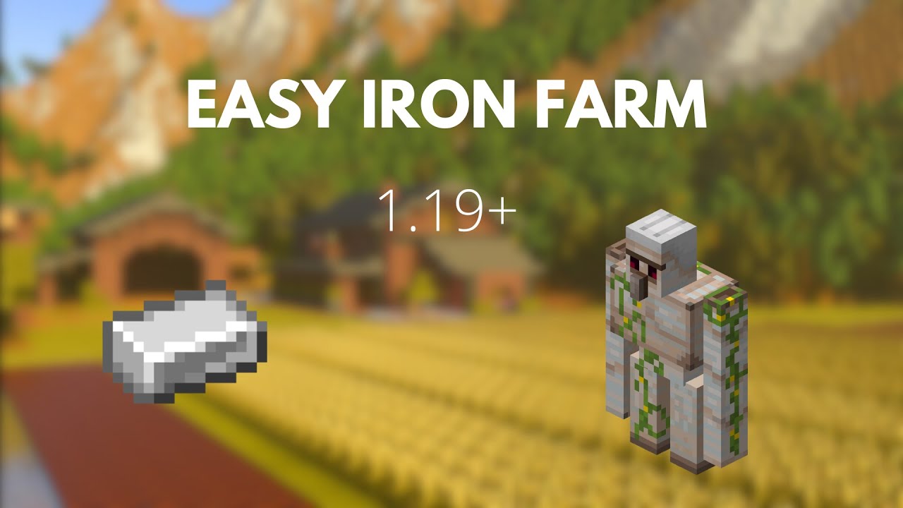EASY IRON FARM Minecraft 1.19+ - Java edition - YouTube