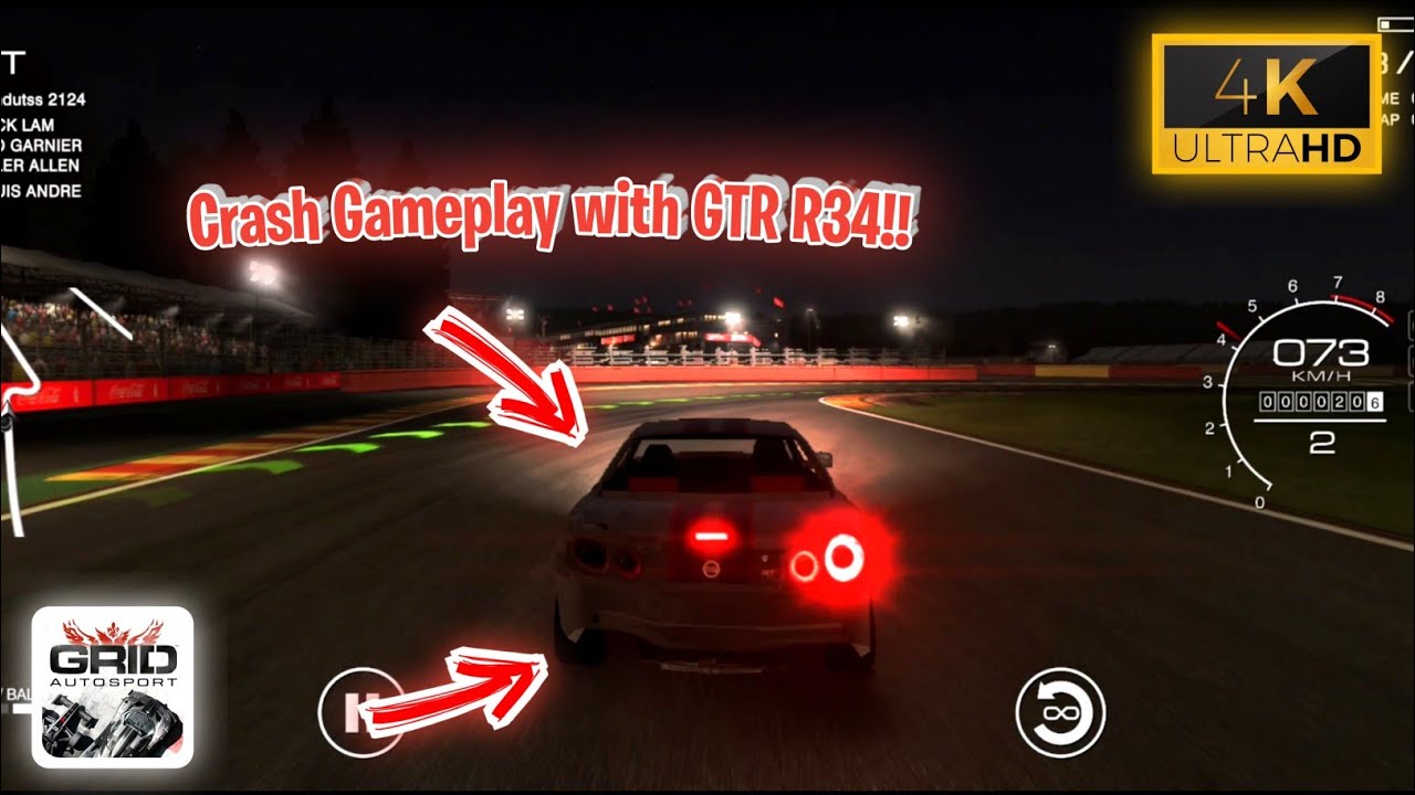 Crash Gameplay with Nissan Skyline GTR - R34 | (4K 60FPS) Grid ...