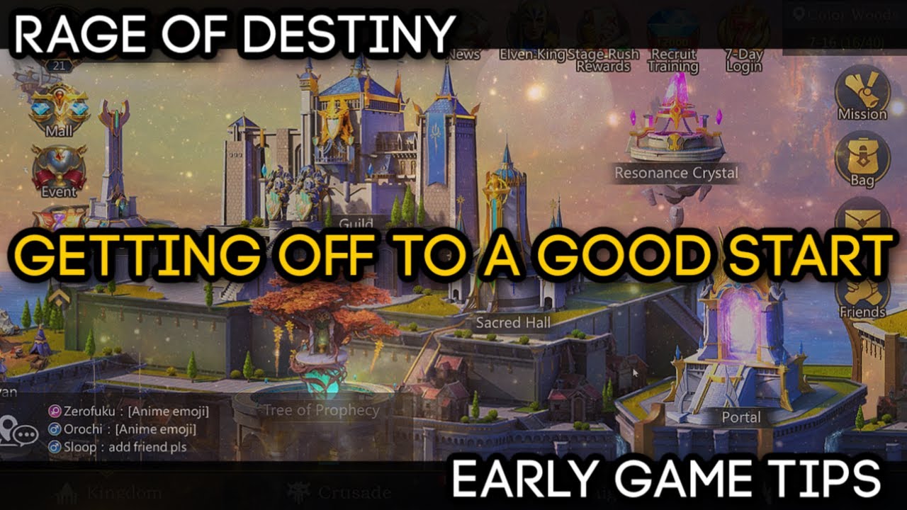 Rage of Destiny 101 - Basic Starter Guide and Tips for Your First Few ...