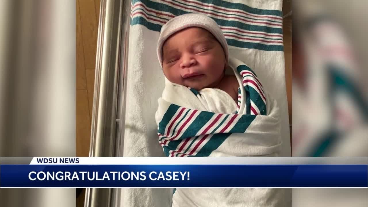 WDSU's Casey Ferrand gives birth to baby boy - YouTube
