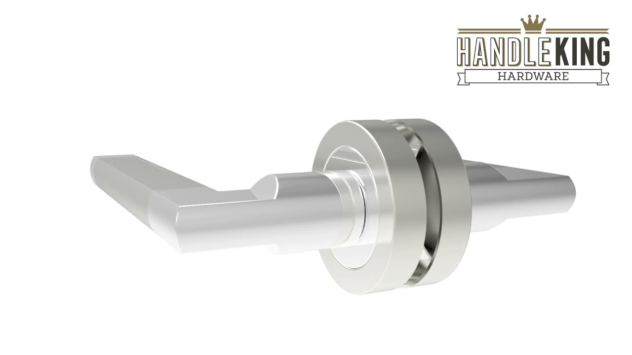 Square Lever Chrome Door Handles on Rose with Duo Finish - Handle King ...