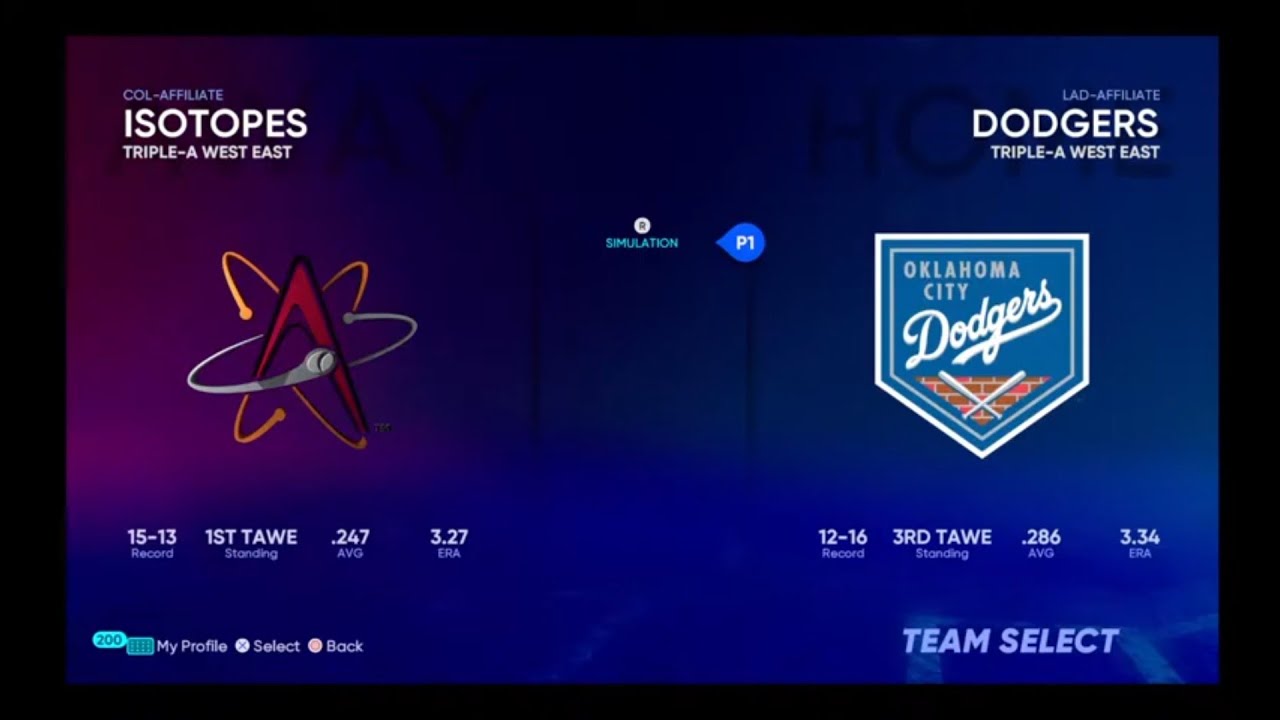 MLB The show 22 Oklahoma City Dodgers Vs Albuquerque Isotopes Game 29 ...