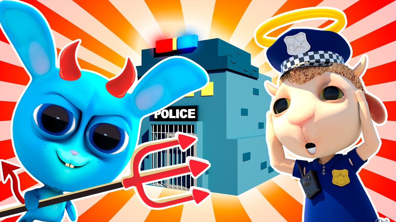 Rabbit Devil vs Police Angel | Cartoon for Kids | Dolly and Friends ...