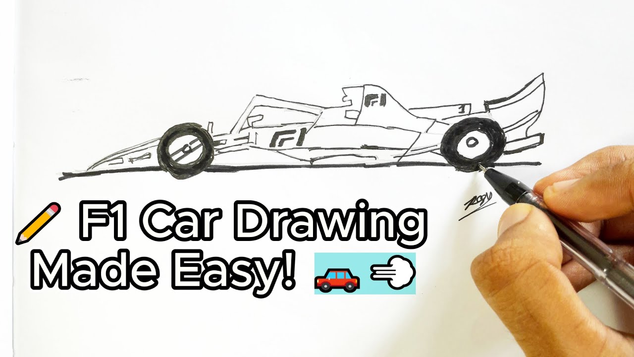 How to Draw an F1 Car Easily | Quick Step-by-Step Tutorial - YouTube