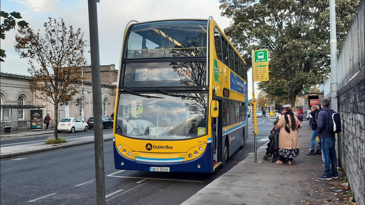 Ride on Dublin Bus EV 55 on route 79A (Aston Quay - Wellington Quay ...