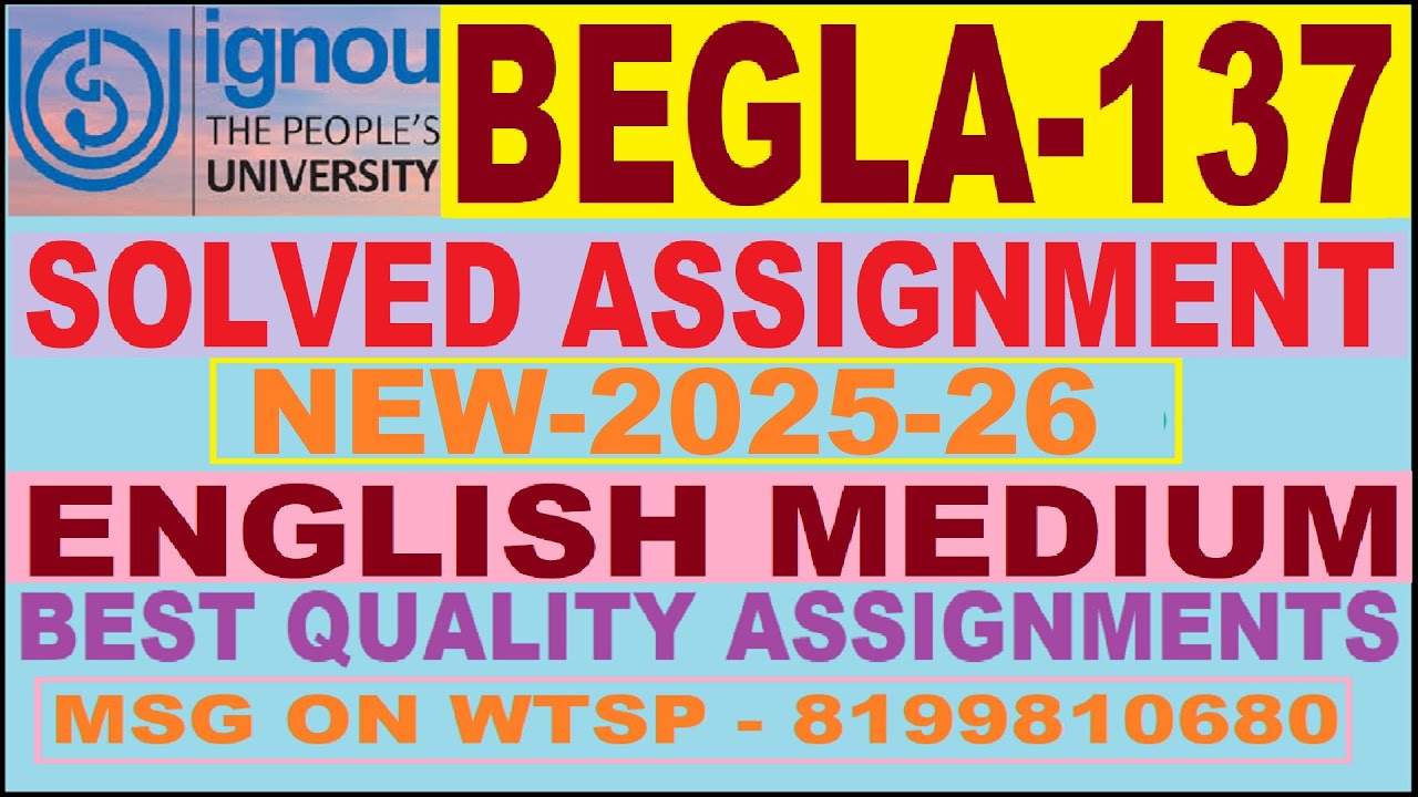BEGLA 137 Solved Assignment 2024-25 | begla 137 solved assignment 2025 ...